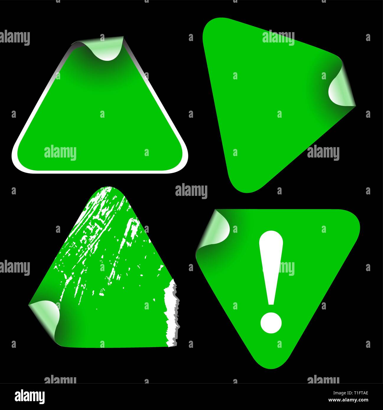 Green triangle labels badges and stickers Stock Vector Image & Art - Alamy