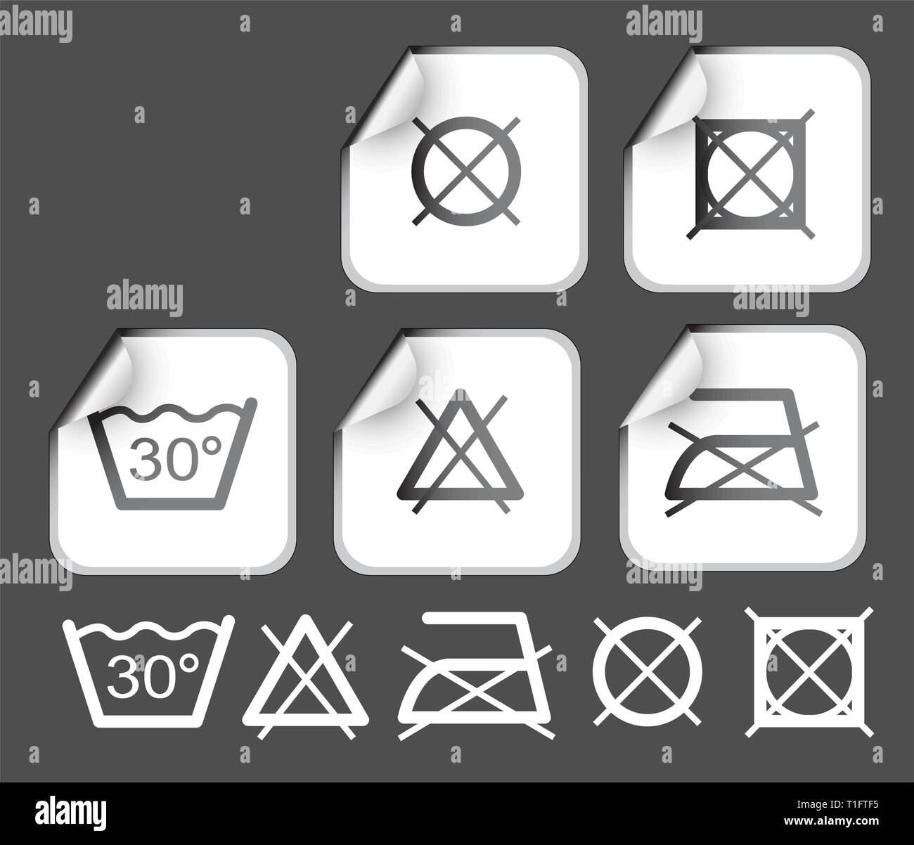 Labels badges and stickers with washing / textile symbols Stock Vector ...