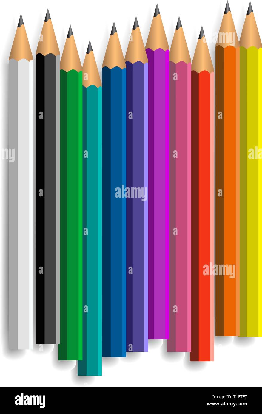 Child drawing crayons on white Stock Vector Images - Alamy