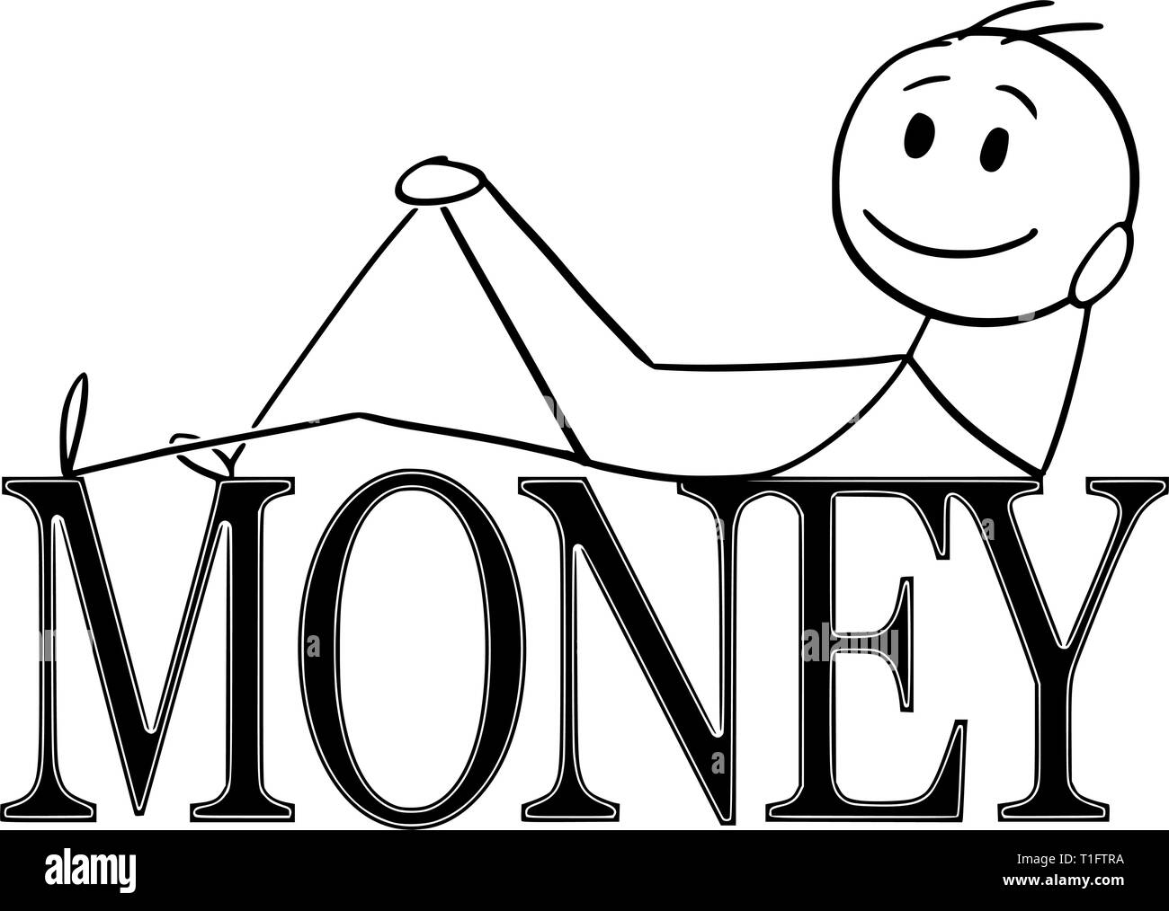 Cartoon stick figure drawing conceptual illustration of happy and ...