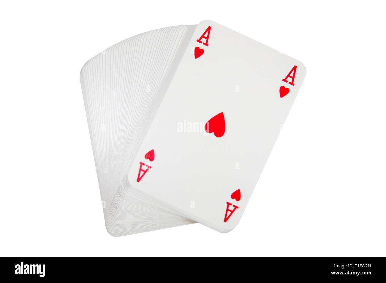 Playing cards viewed from above on a white background Stock Photo - Alamy