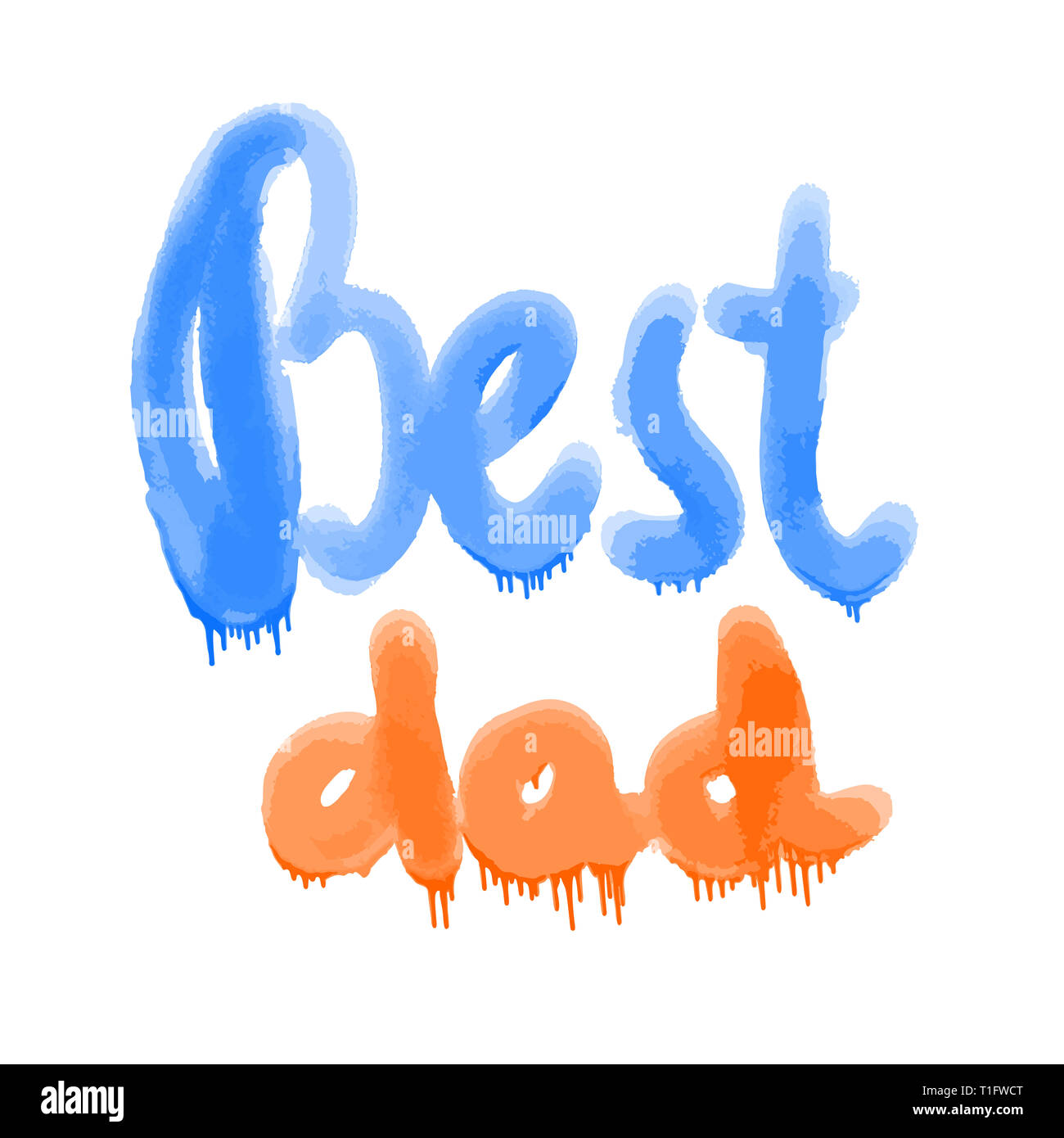 Best Dad lettering. Fathers day greeting card. illustration Stock Photo ...