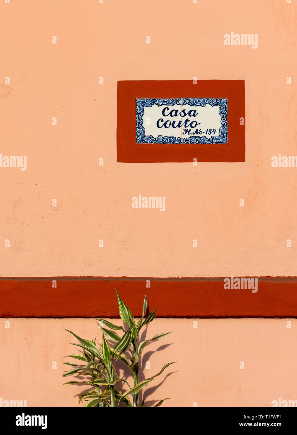 Tiled nameplate in Fontainhas, Panaji (Panjim), Goa, India Stock Photo ...