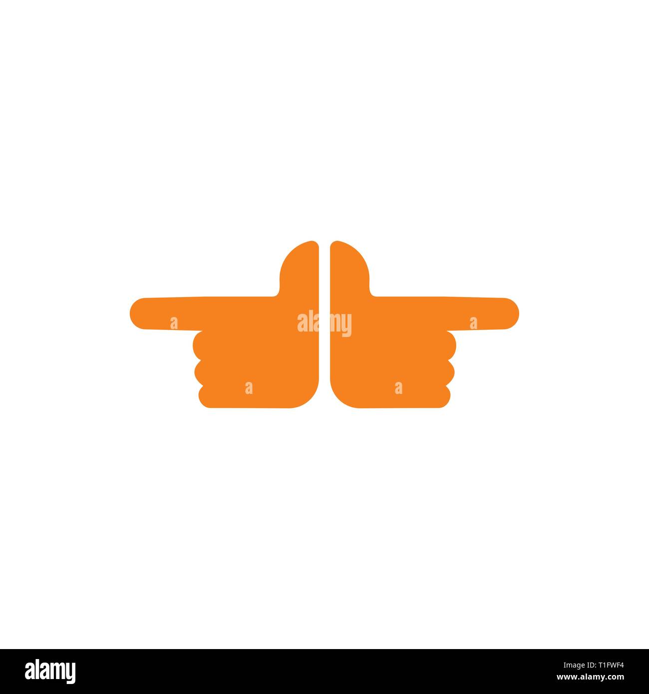 number two arrow hand finger gesture symbol vector Stock Vector Image ...