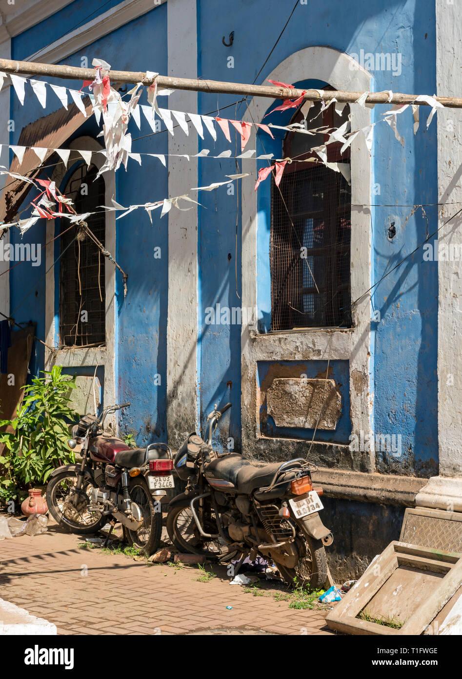 Old colonial house, Fontainhas, Panaji (Panjim), Goa, India Stock Photo ...