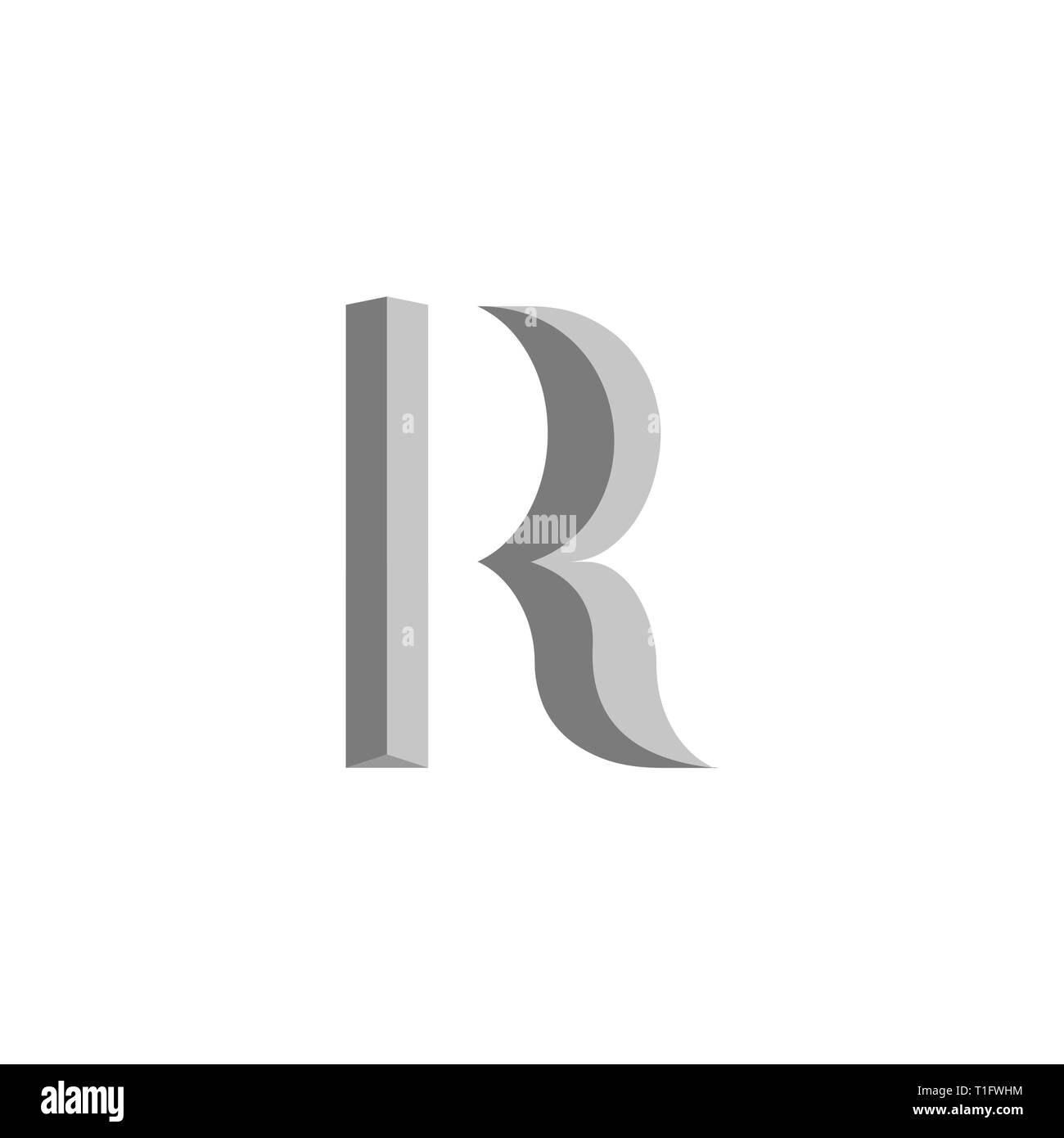 letter r curves 3d logo vector Stock Vector Image & Art - Alamy