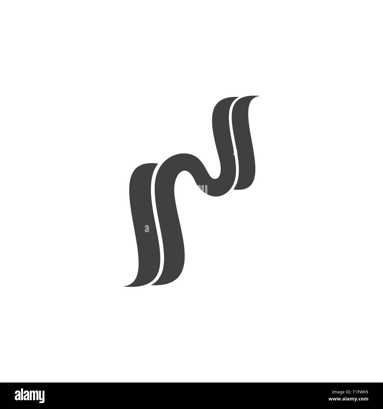 letter n ribbon shape logo vector Stock Vector Image & Art - Alamy