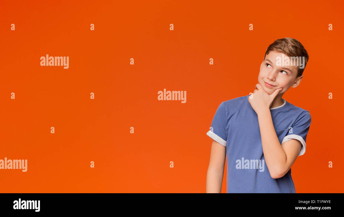 School boy thinking hi-res stock photography and images - Alamy