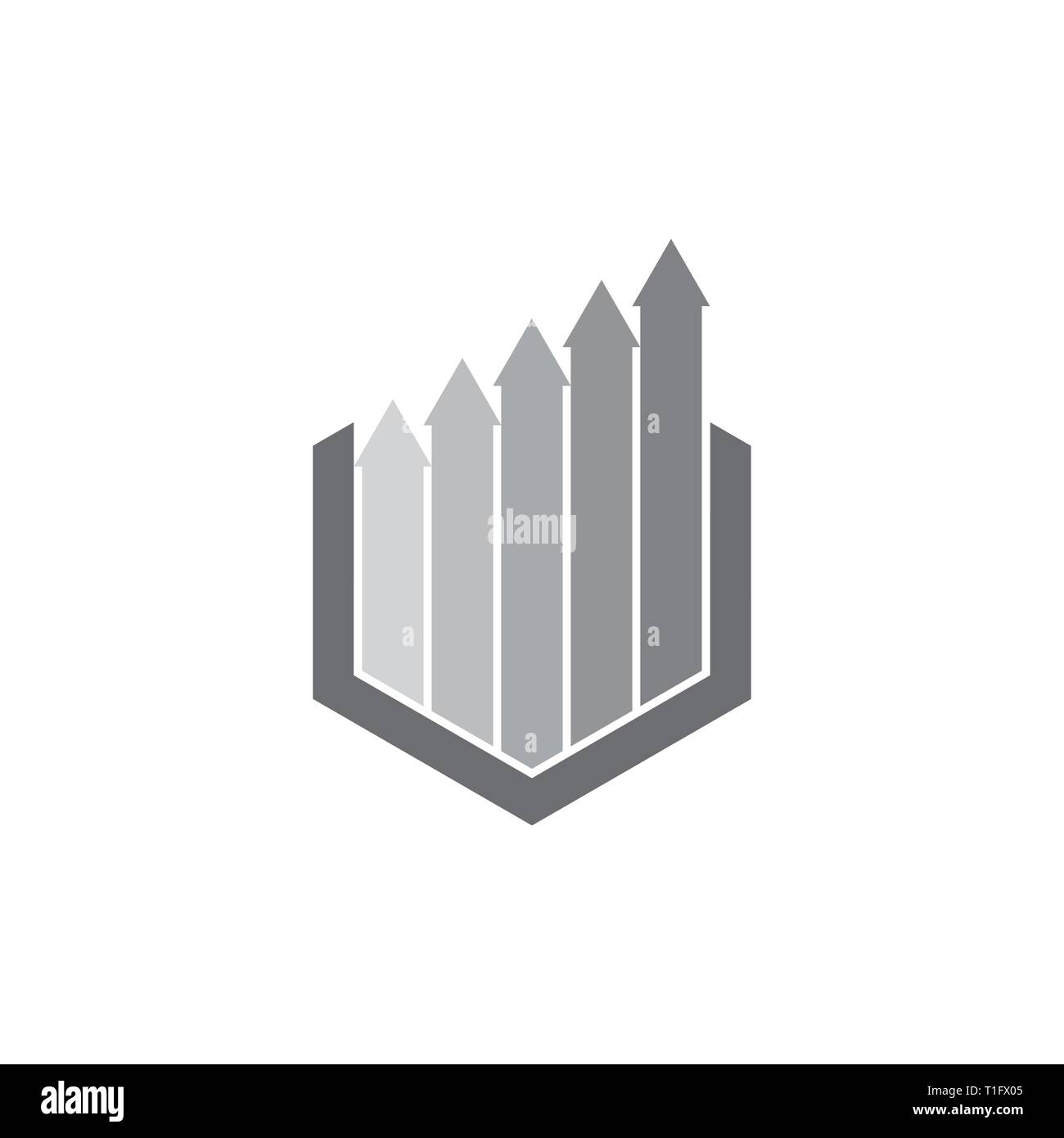 hexagonal arrows geometric chart logo vector Stock Vector Image & Art ...