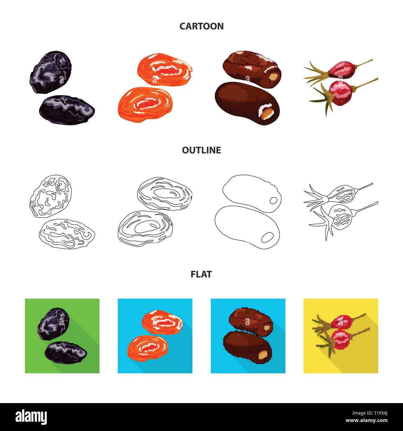 Vector illustration of food and raw logo. Collection of food and nature ...
