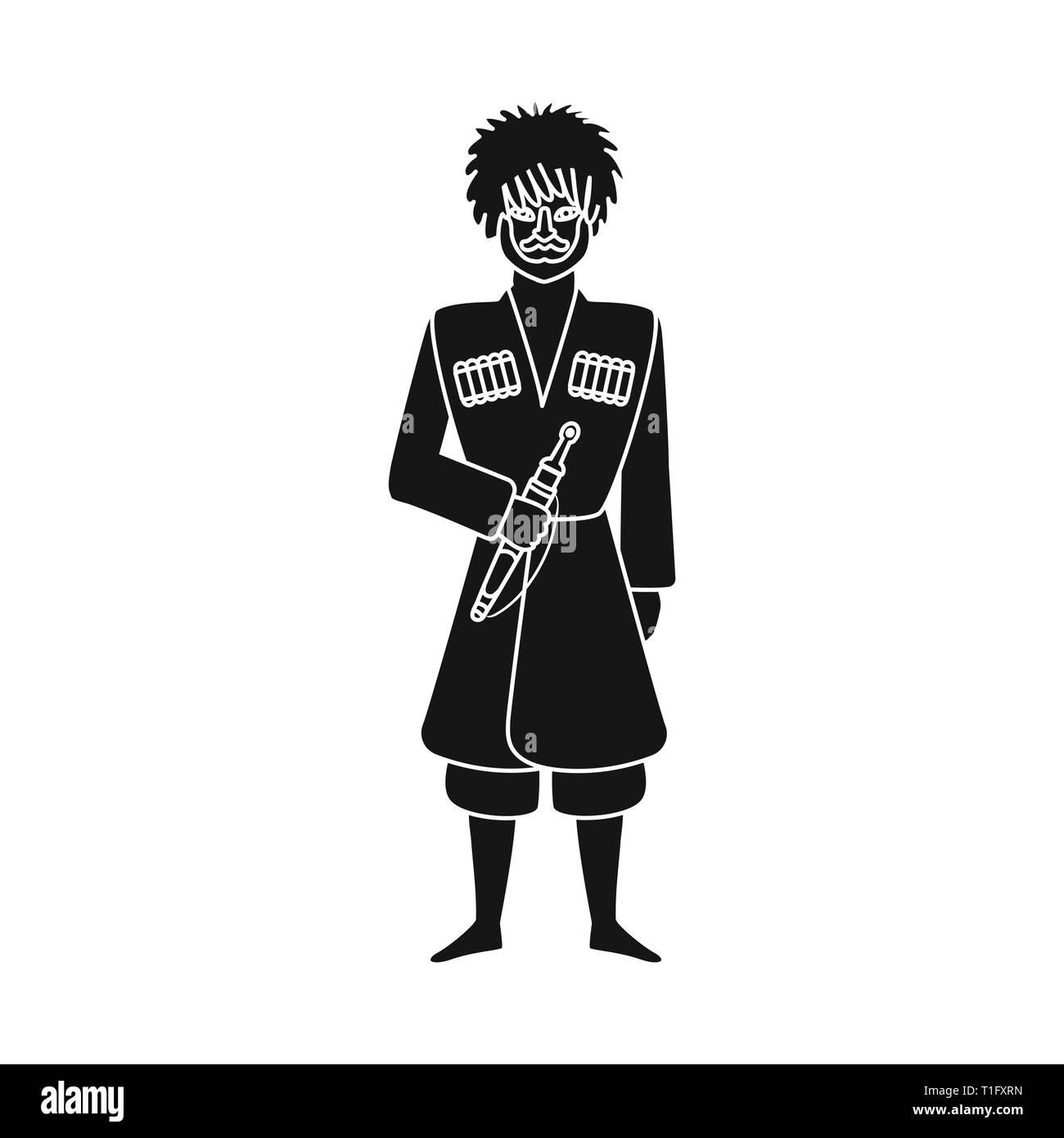 Vector design of Georgian and man logo. Set of Georgian and costume ...