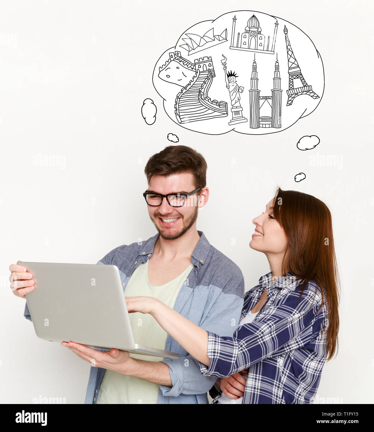 Planning holiday together concept Stock Photo - Alamy