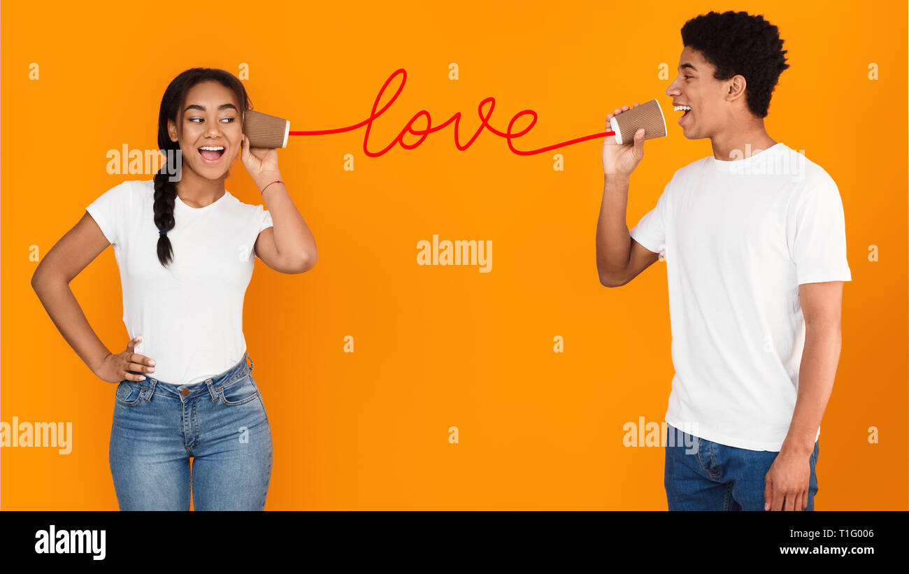 Guy singing love song to his girlfriend Stock Photo - Alamy