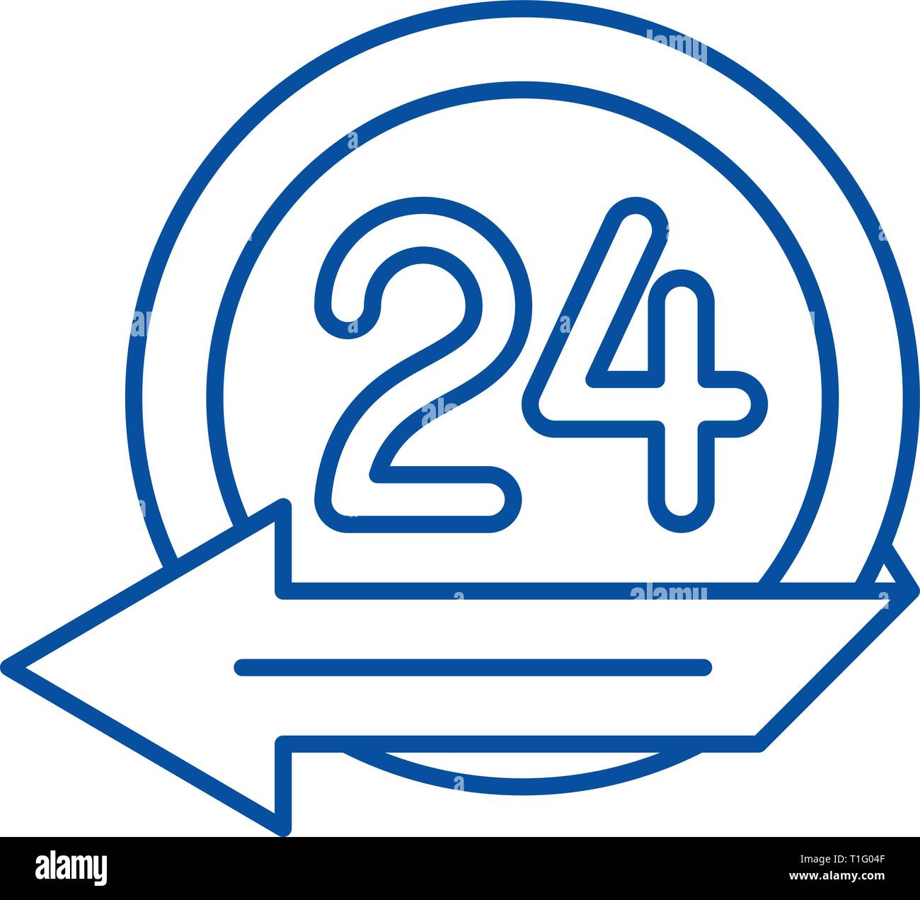 24 hours service line icon concept. 24 hours service flat vector symbol ...