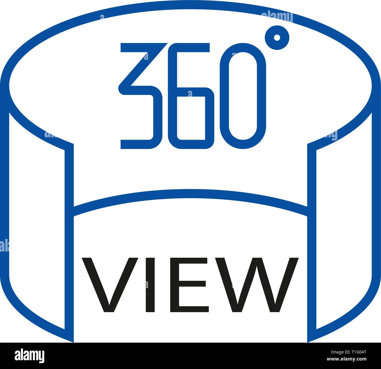 360 view line icon concept. 360 view flat vector symbol, sign, outline ...