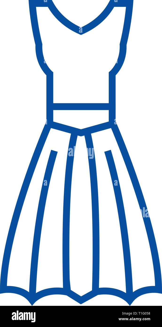 A line dress line icon concept. A line dress flat vector symbol, sign ...