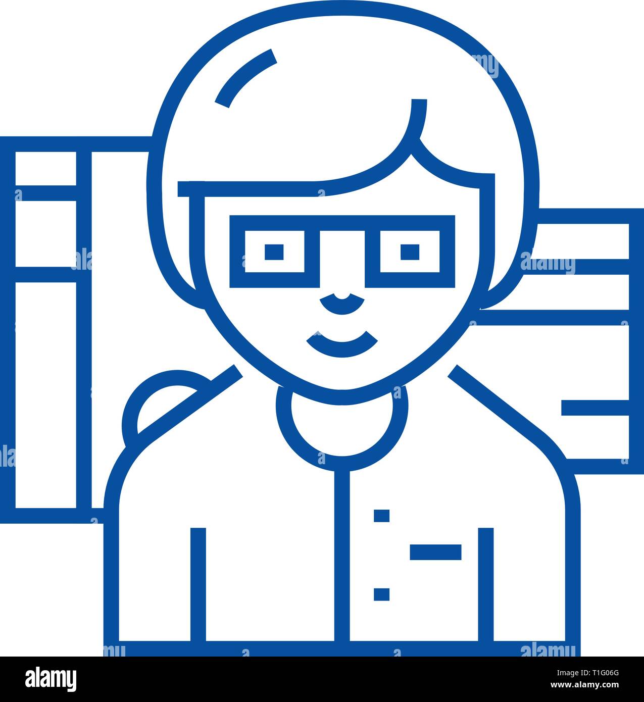 Accountant line icon concept. Accountant flat vector symbol, sign ...