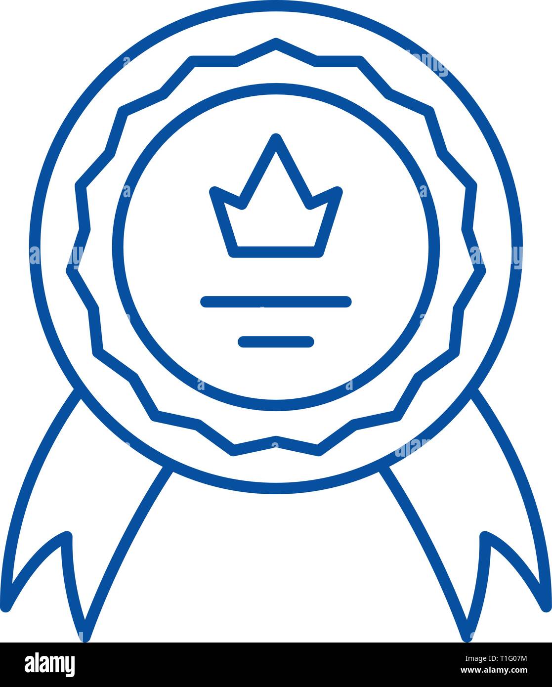 Achievement line icon concept. Achievement flat vector symbol, sign ...