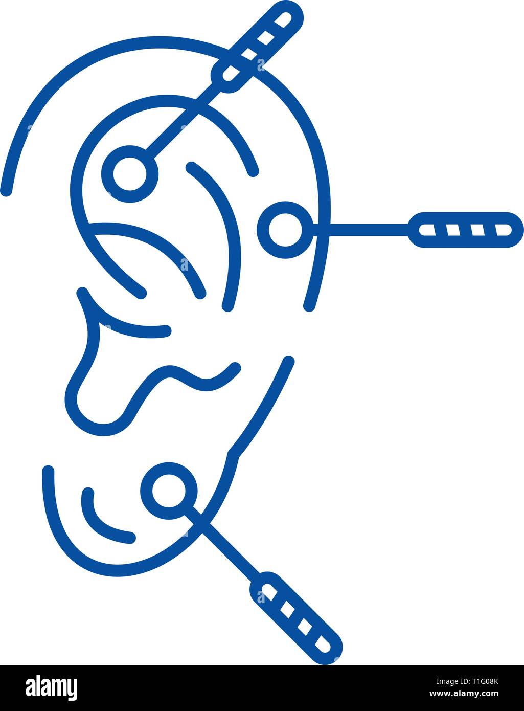 Acupuncture line icon concept. Acupuncture flat vector symbol, sign ...