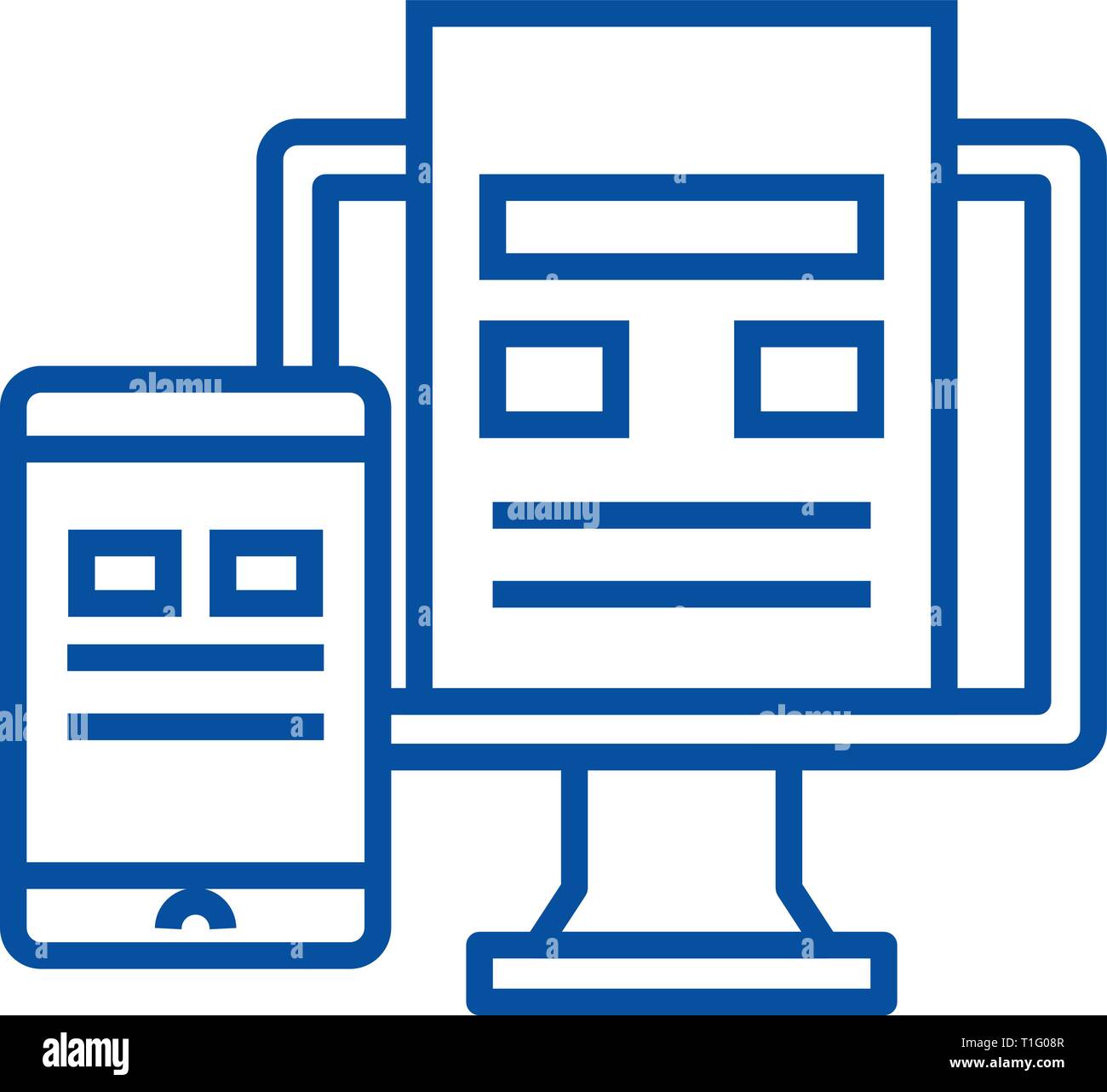 Adaptive interface line icon concept. Adaptive interface flat vector ...