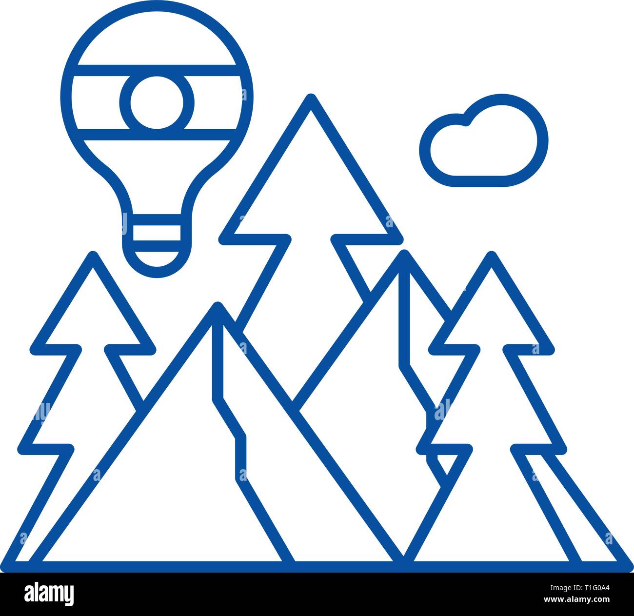 Adventure line icon concept. Adventure flat vector symbol, sign ...