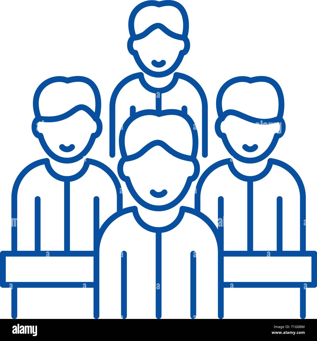 Agile team line icon concept. Agile team flat vector symbol, sign ...