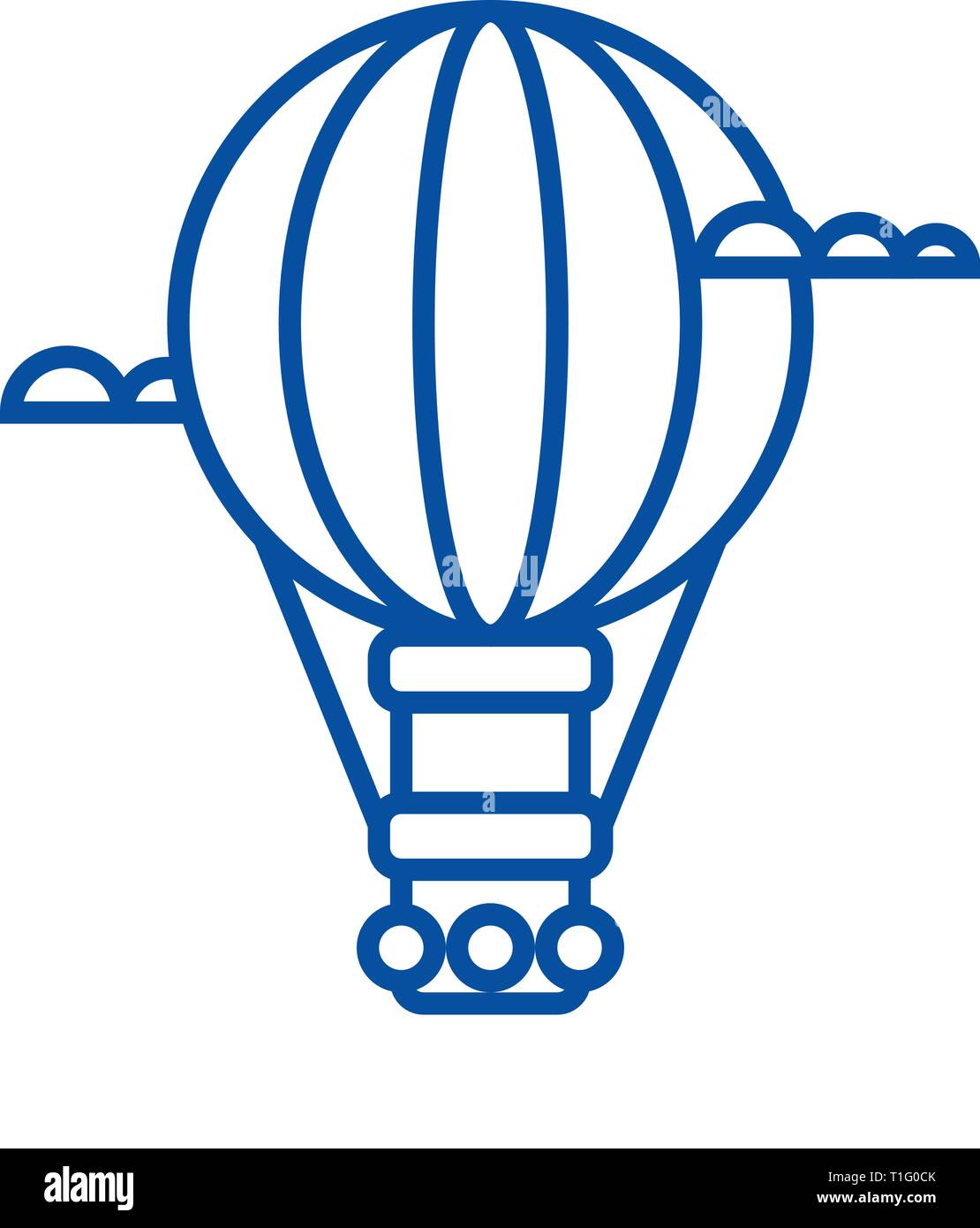 Air balloon,aerostat line icon concept. Air balloon,aerostat flat ...