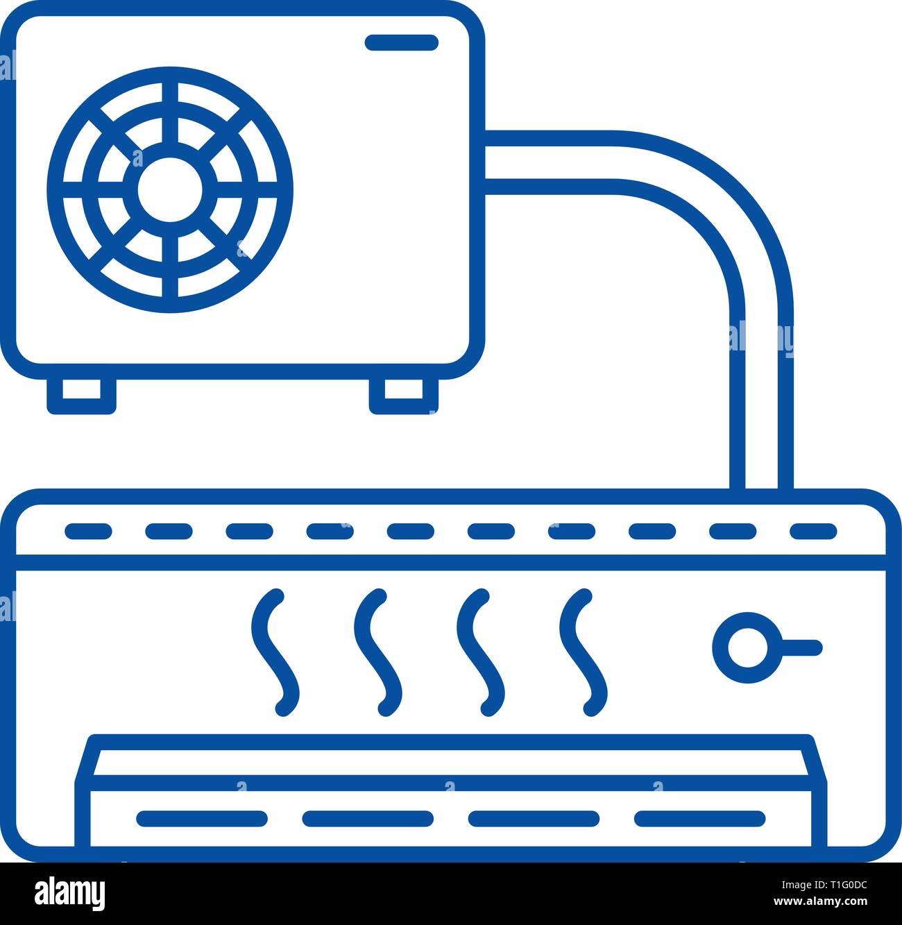 Air conditioner line icon concept. Air conditioner flat vector symbol ...