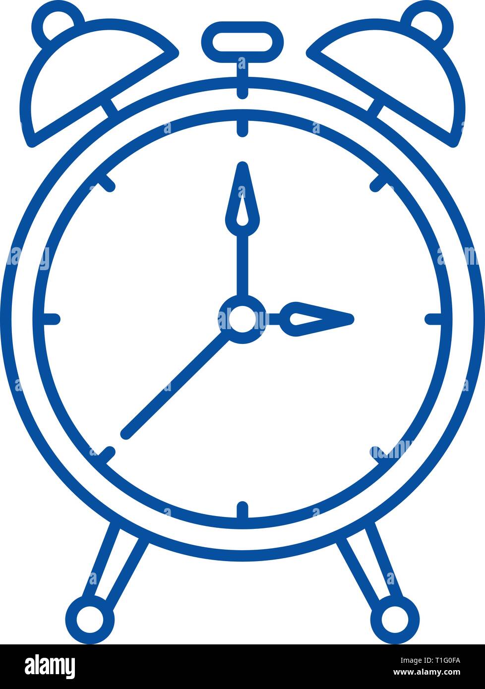 Alarm watch line icon concept. Alarm watch flat vector symbol, sign ...