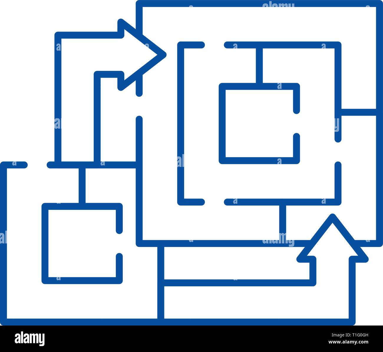 Algorithm Of The Game Line Icon Concept Algorithm Of The Game Flat 7798