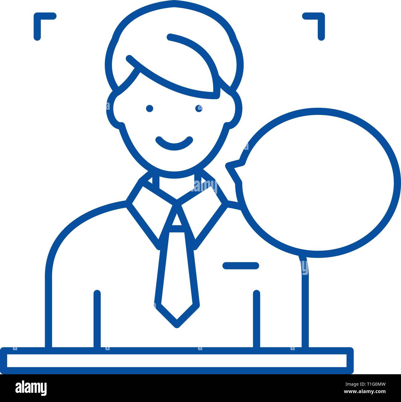 Answers on questions line icon concept. Answers on questions flat ...