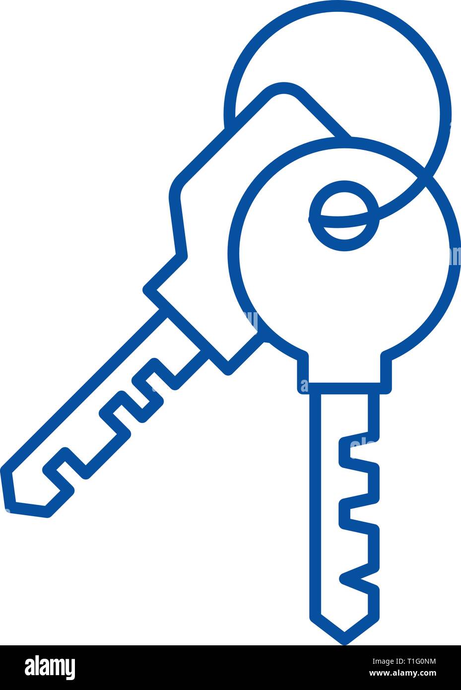 Apartment keys line icon concept. Apartment keys flat vector symbol ...