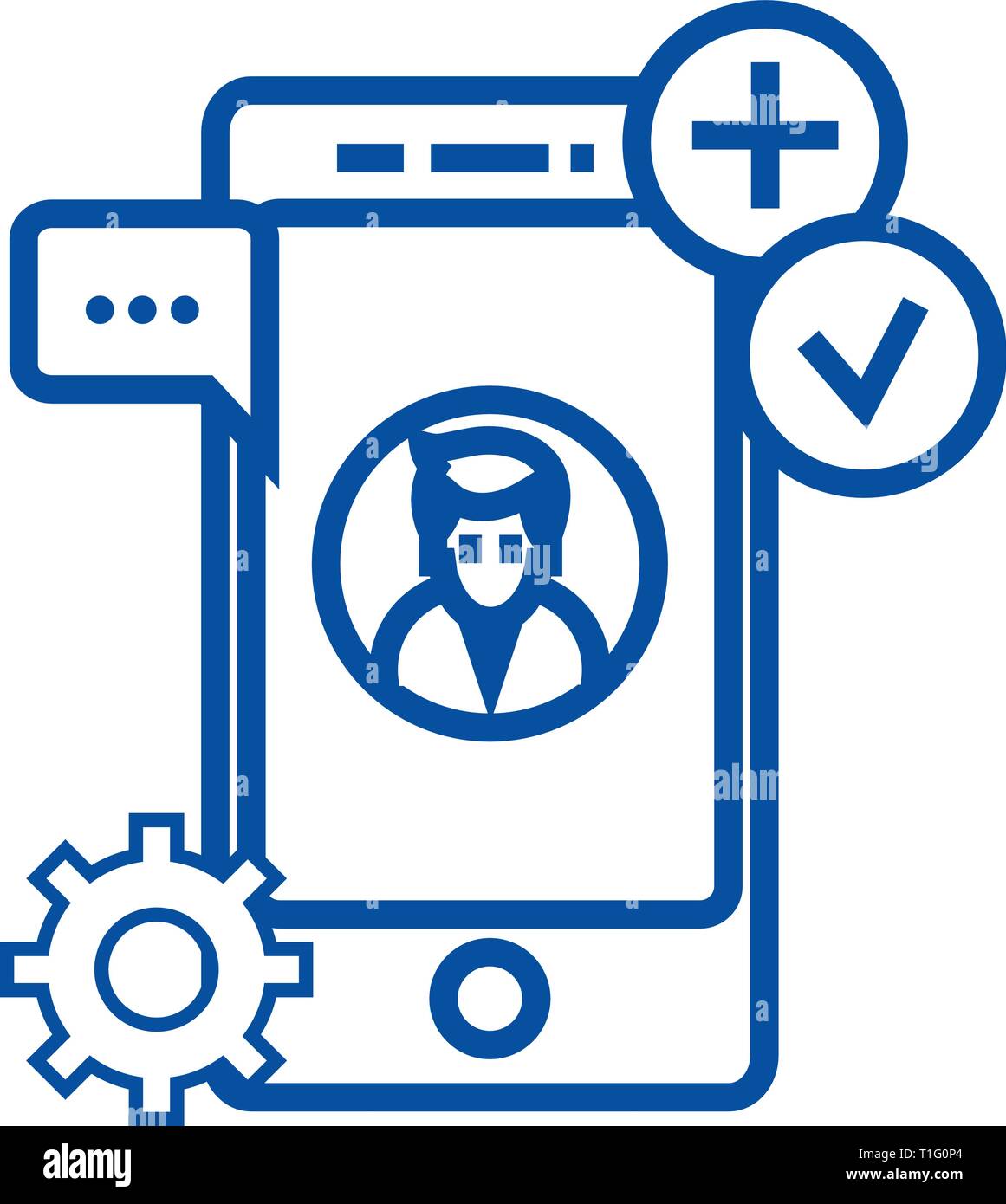 App development line icon concept. App development flat vector symbol ...