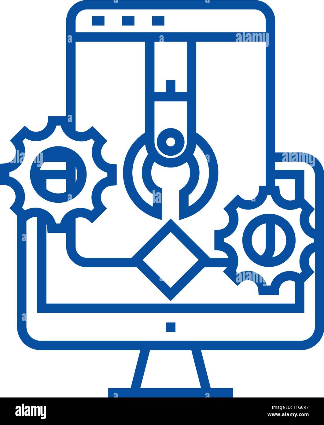 Application and software develop line icon concept. Application and ...