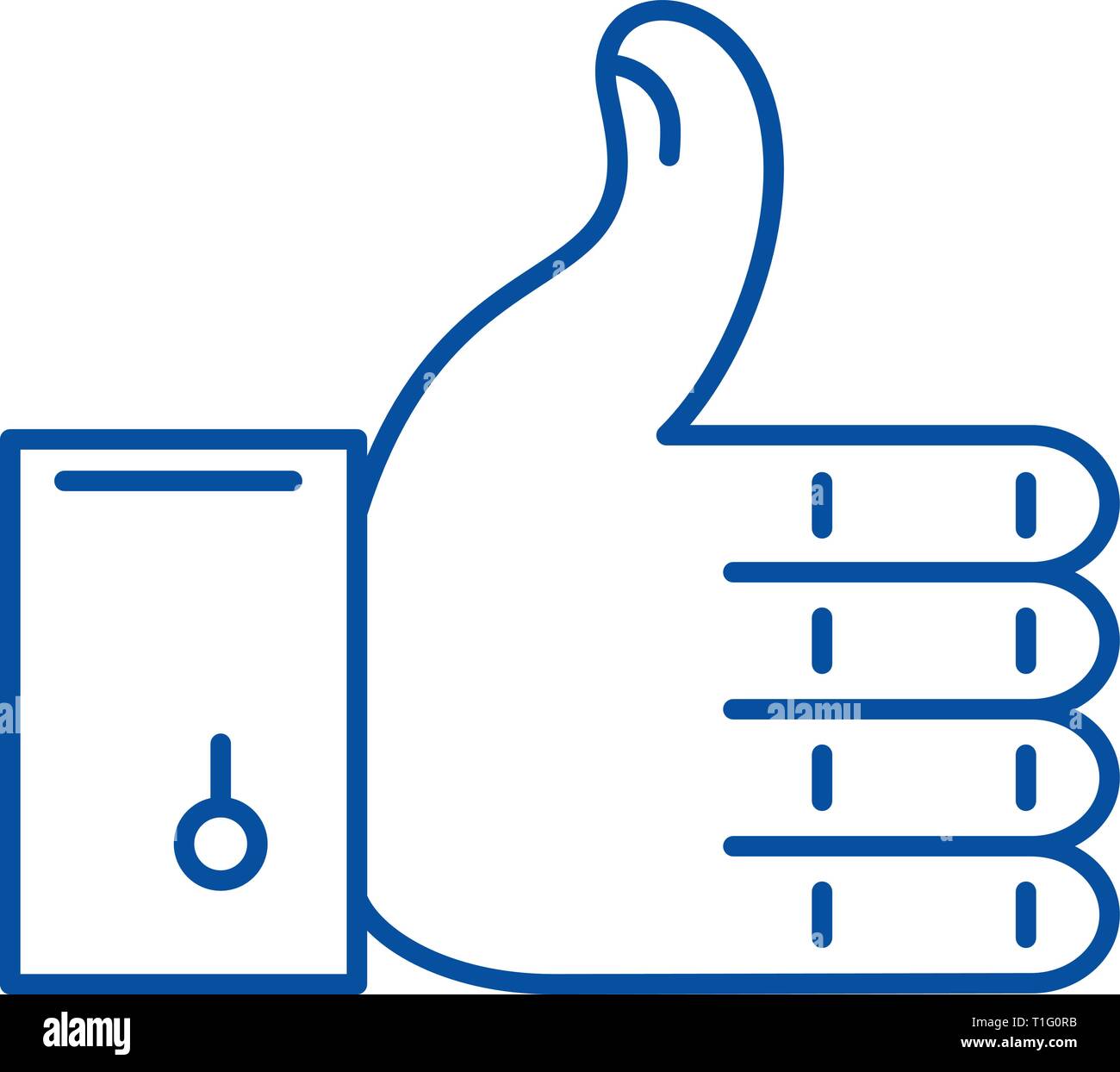 Approval line icon concept. Approval flat vector symbol, sign, outline ...