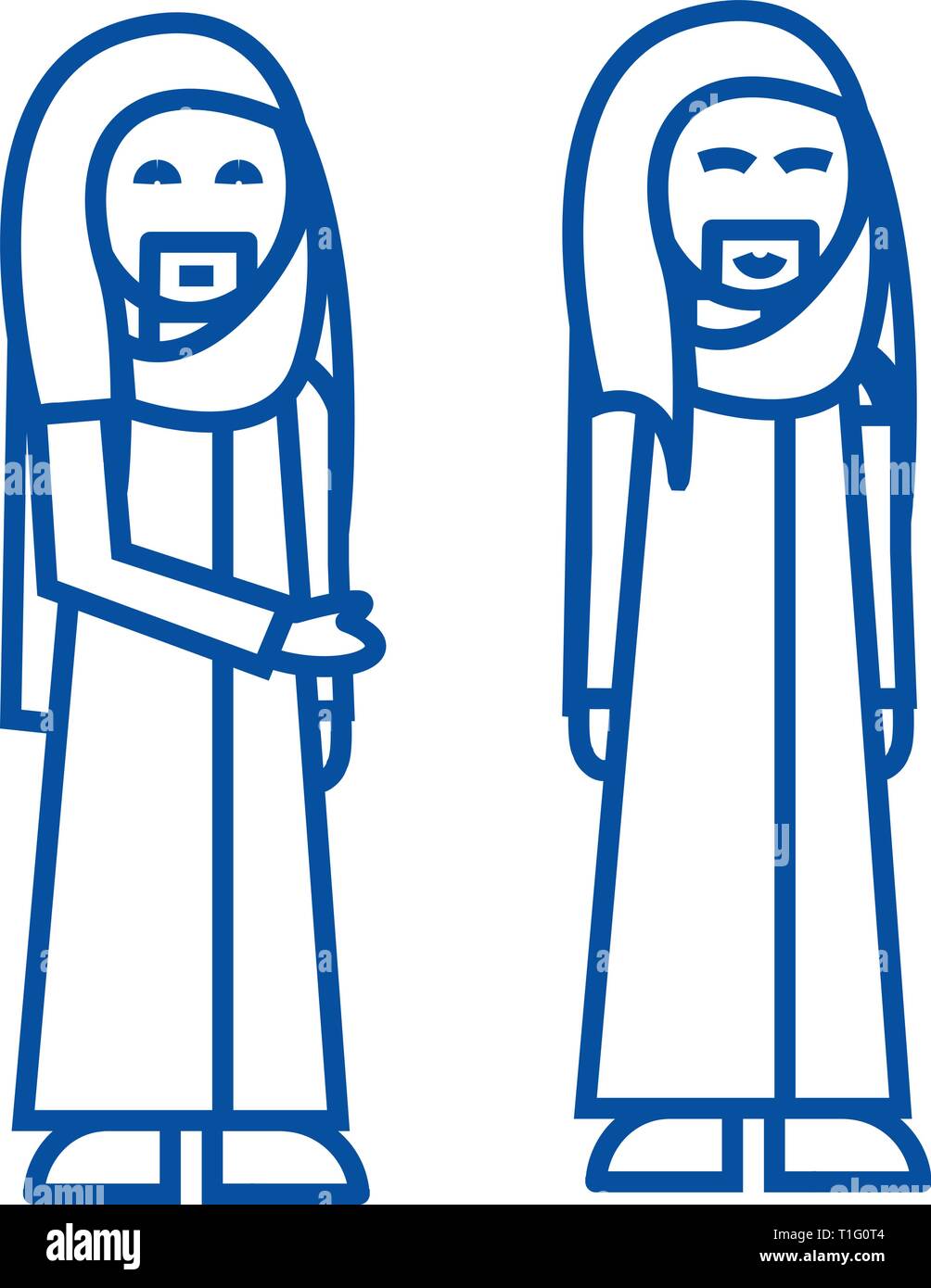 Arabic businessman line icon concept. Arabic businessman flat vector ...