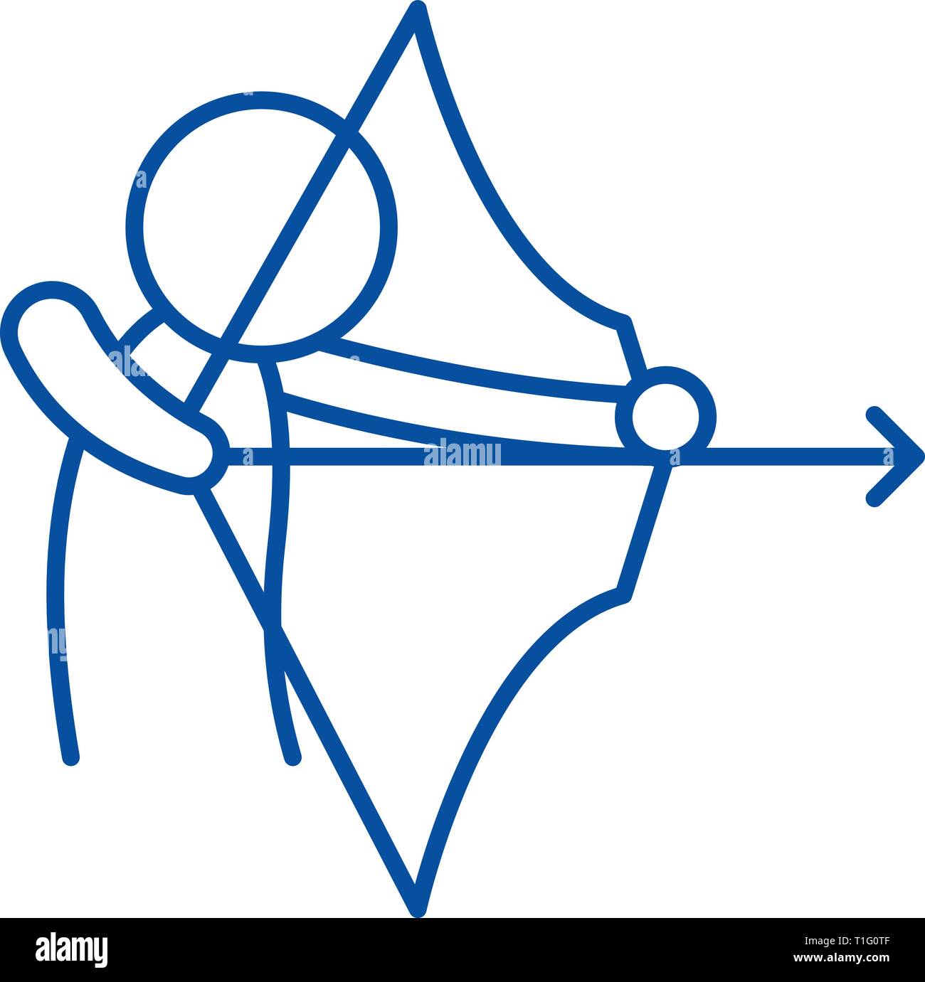 Archery line icon concept. Archery flat vector symbol, sign, outline ...