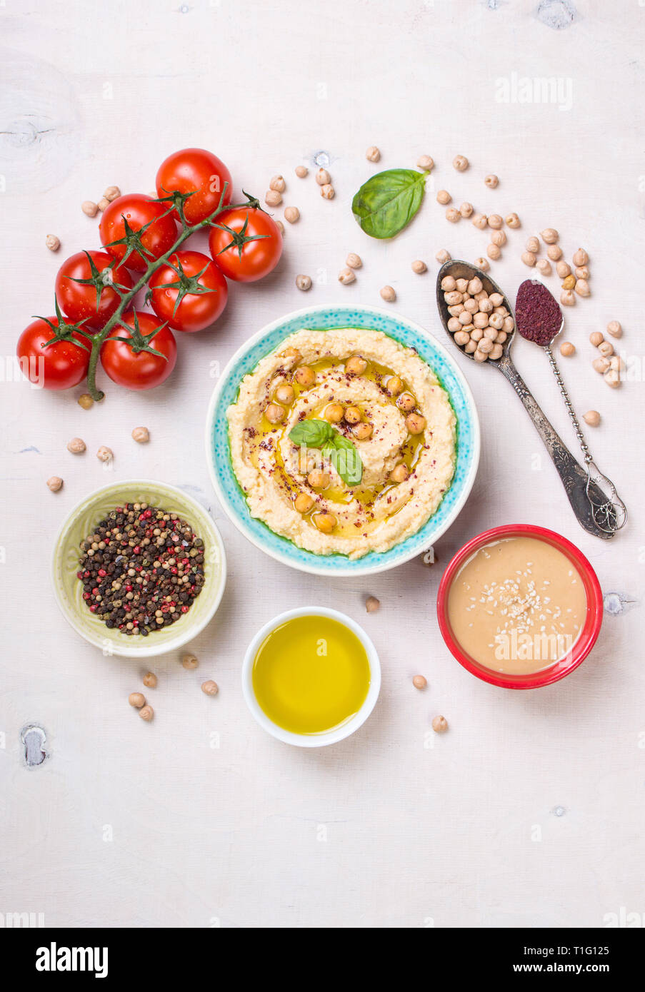 Preparing hummus hi-res stock photography and images - Alamy