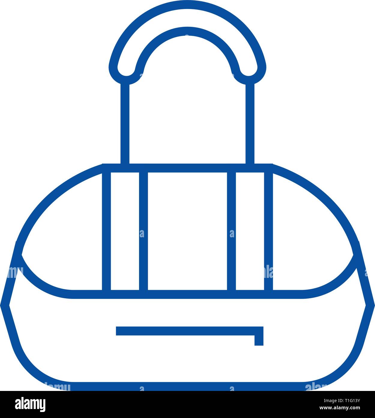 Athletic bag line icon concept. Athletic bag flat vector symbol, sign ...