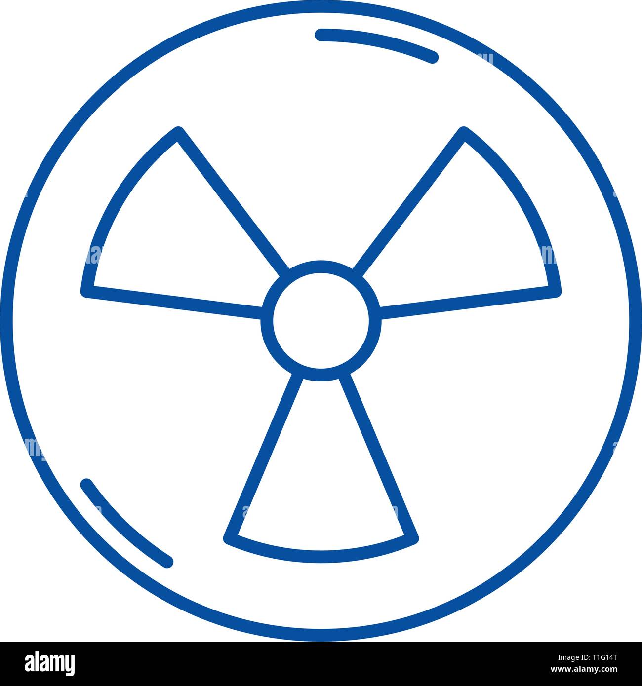 Atomic industry line icon concept. Atomic industry flat vector symbol ...
