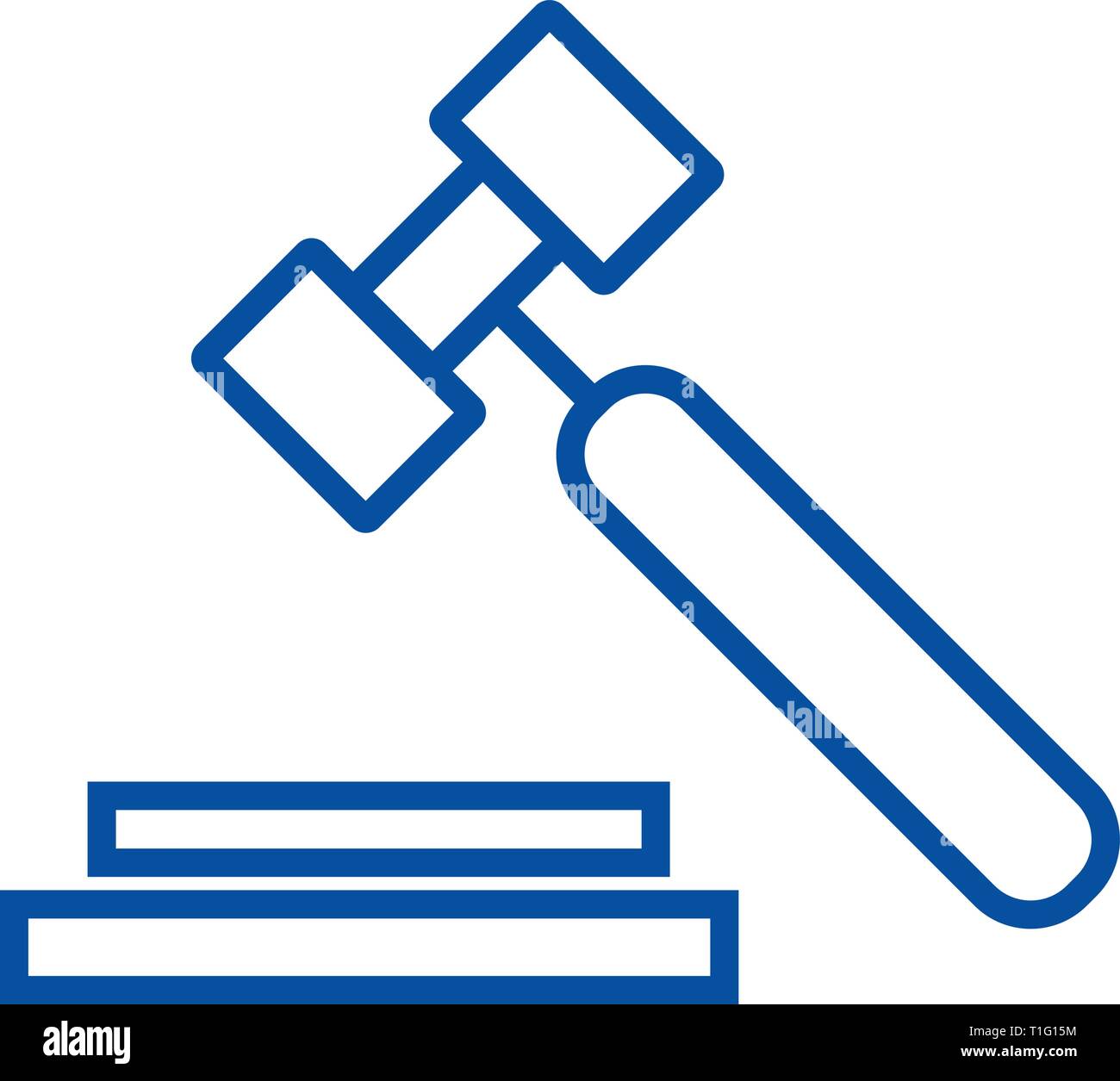 Auction, hammer line icon concept. Auction, hammer flat vector symbol ...