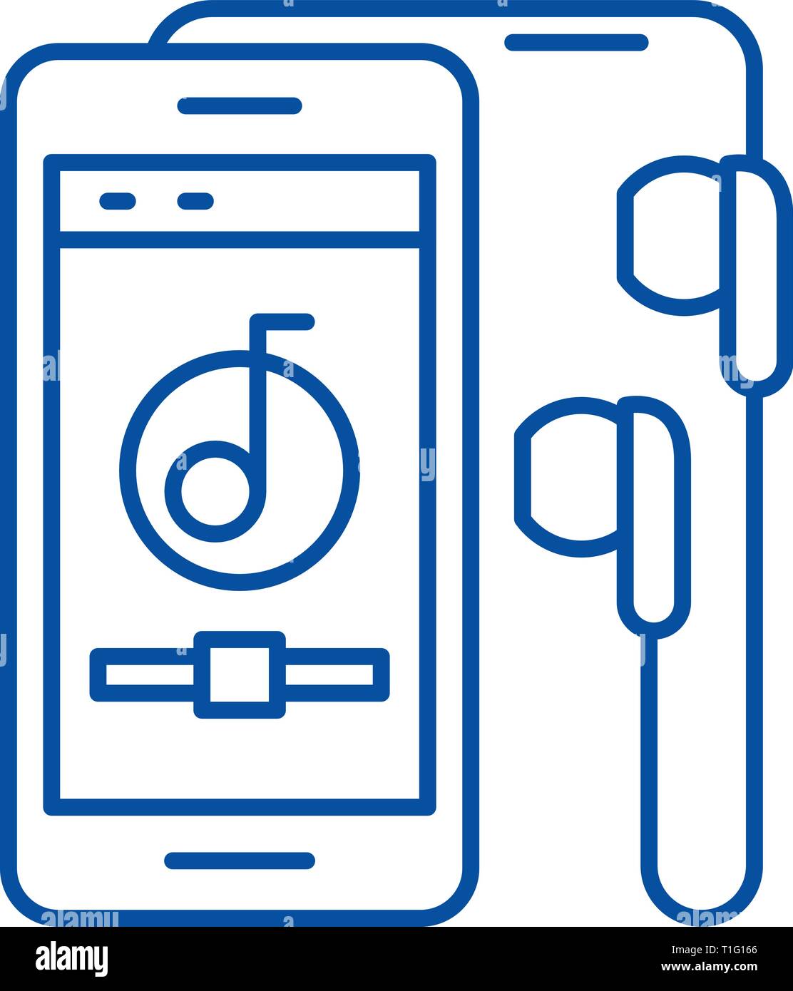 Audio player line icon concept. Audio player flat vector symbol, sign ...