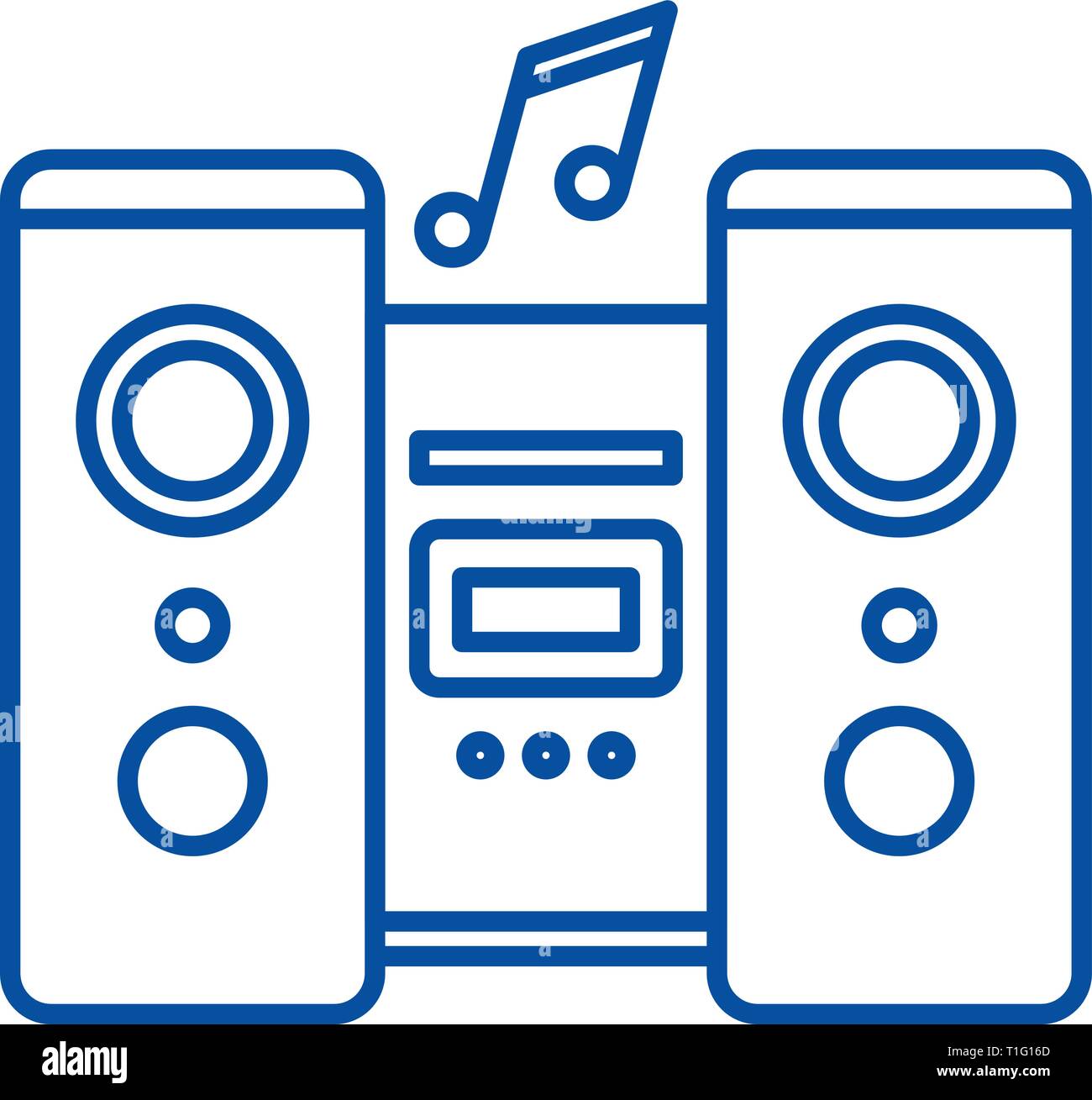 Audio system line icon concept. Audio system flat vector symbol, sign ...