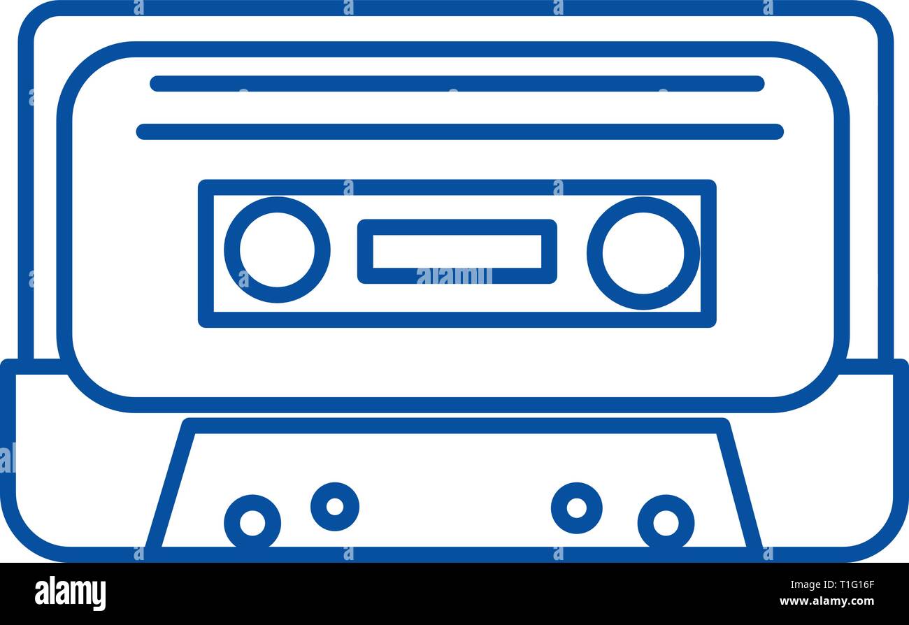 Audio tape line icon concept. Audio tape flat vector symbol, sign ...