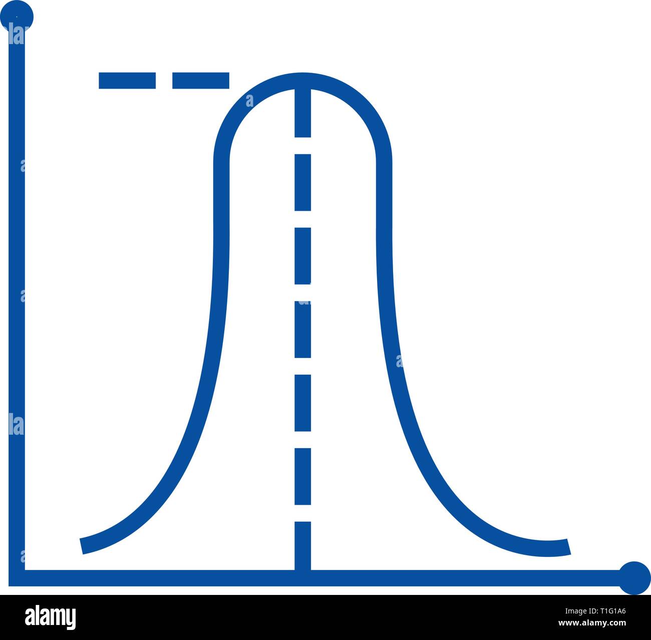Average maximum graph line icon concept. Average maximum graph flat ...