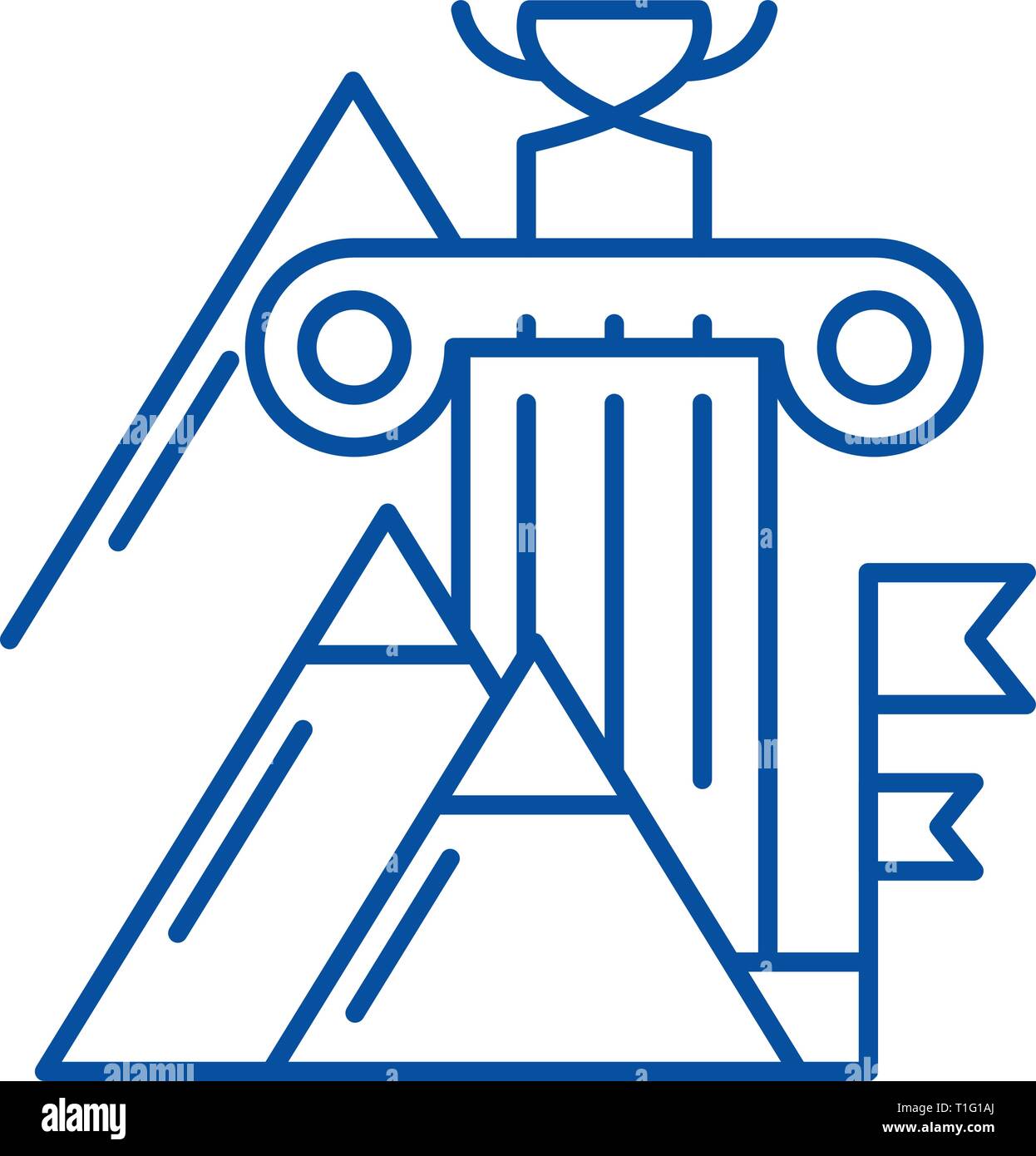 Awards ceremony line icon concept. Awards ceremony flat vector symbol ...