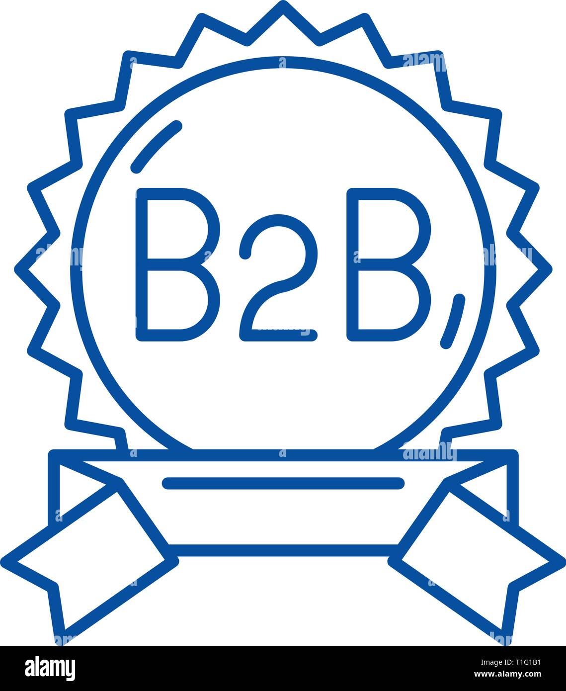 B2b line icon concept. B2b flat vector symbol, sign, outline ...