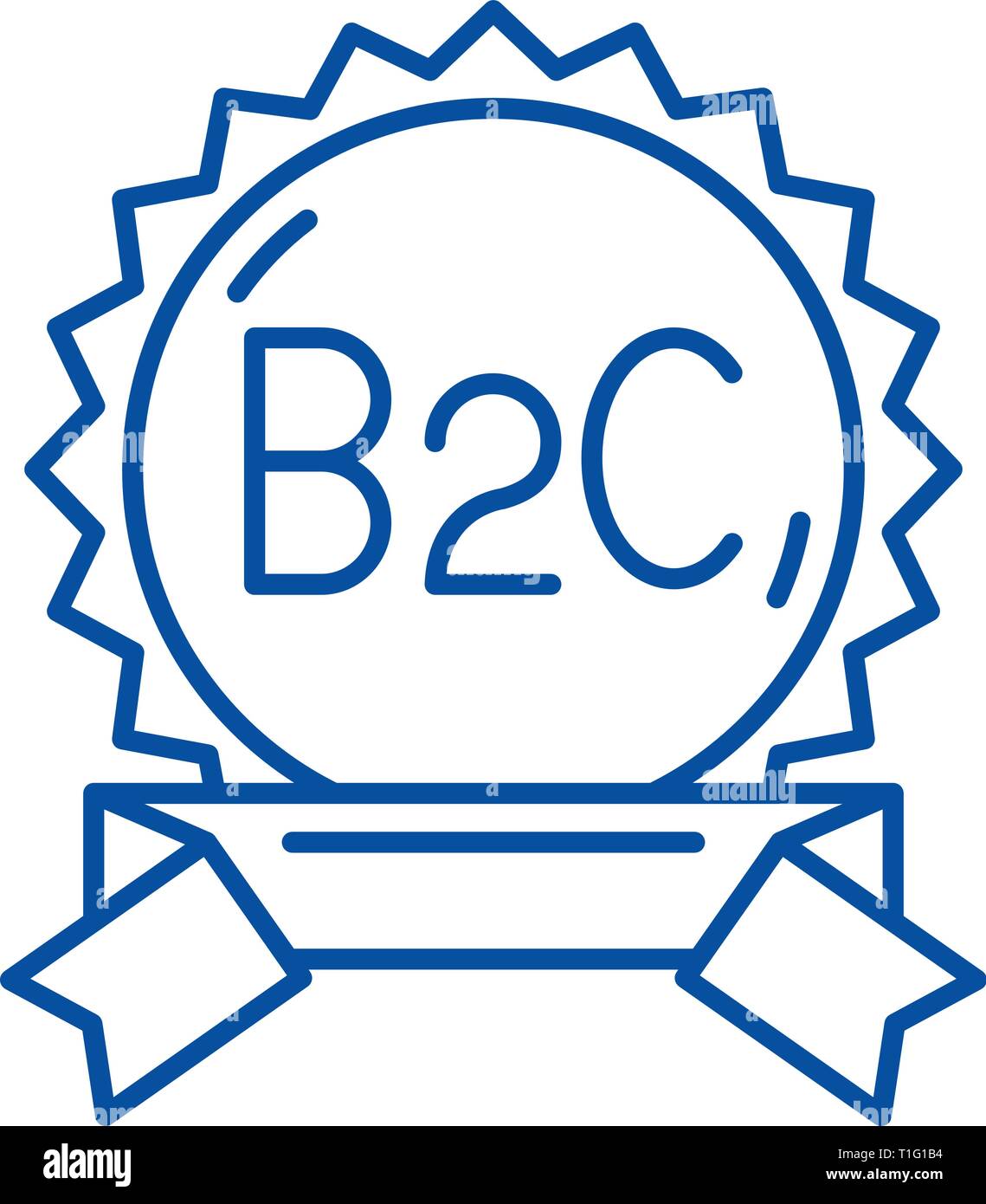 B2c line icon concept. B2c flat vector symbol, sign, outline ...