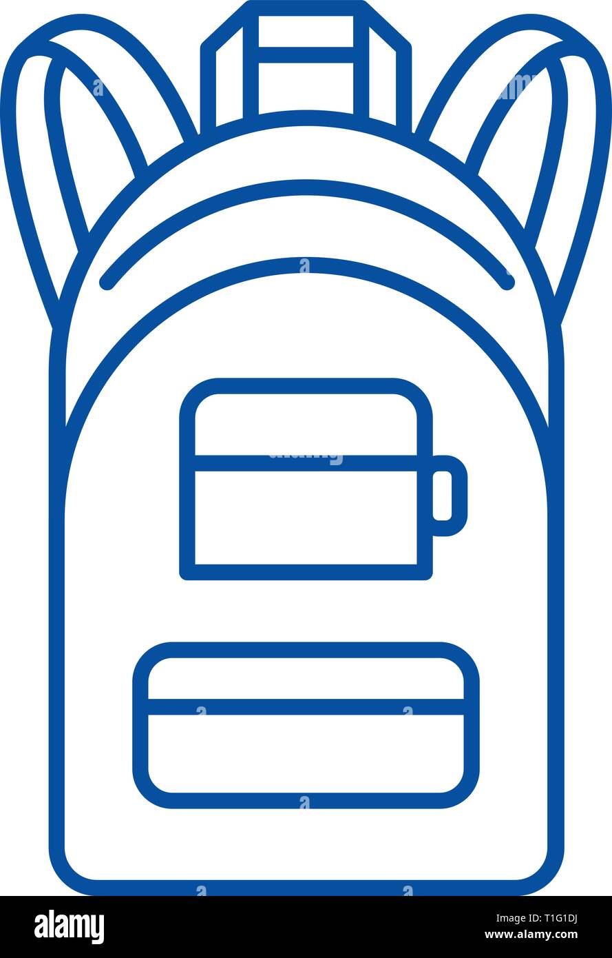 Backpack line icon concept. Backpack flat vector symbol, sign, outline ...