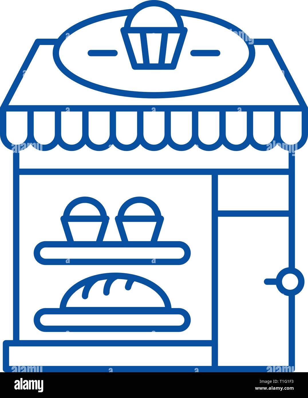 Bakery line icon concept. Bakery flat vector symbol, sign, outline ...